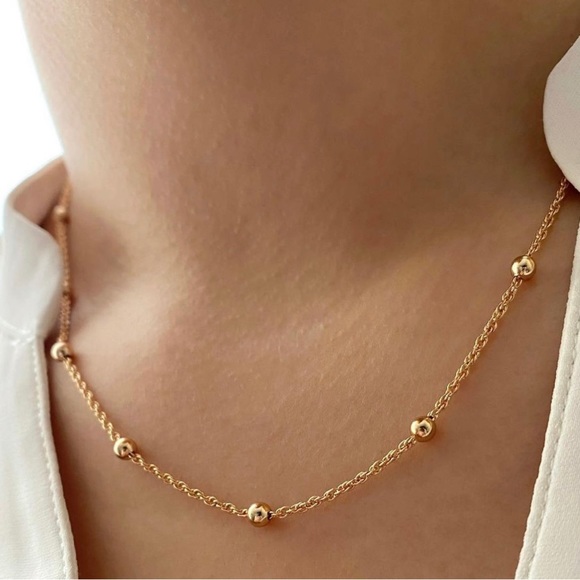 SCJewelry | Jewelry | Bead Chain 8k Gold Chain Necklace | Poshmark